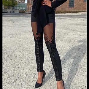 Pants & Jumpsuits | New Fab Chic Sexy Sheer Mesh Pattern Leggings ...
